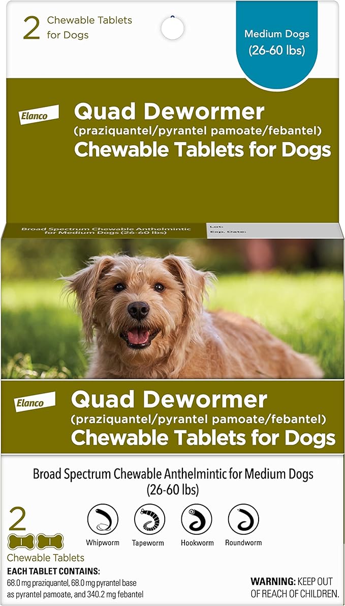 Quad Dewormer Chewable Tablets for Dogs - www.farmandranchexperts.com